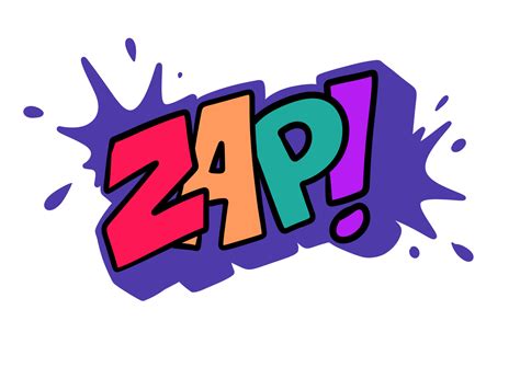 Zap Sticker Text Effect In Pop Up Style 18972592 Png