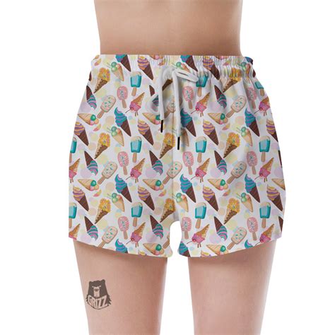 Ice Cream Cones Pastel Print Pattern Womens Shorts