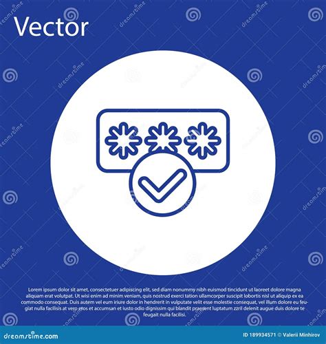 Blue Line Password Protection And Safety Access Icon Isolated On Blue Background Security