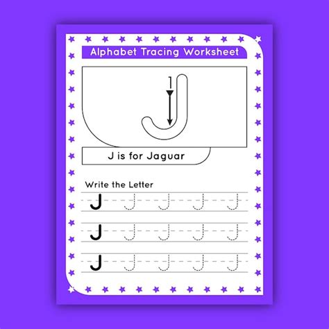 어린이를 위한 편지 추적 워크시트 대문자 프리미엄 벡터