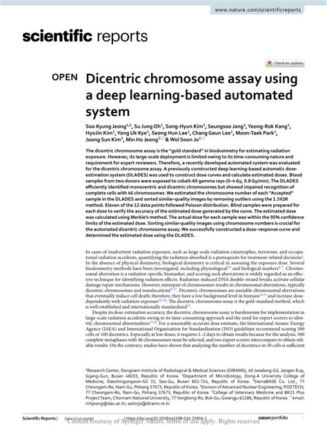Pdf Dicentric Chromosome Assay Using A Deep Learning Based Automated