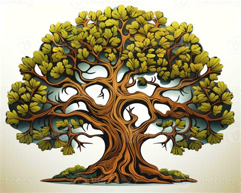 An Illustration Of An Old Tree With Many Branches Generative Ai