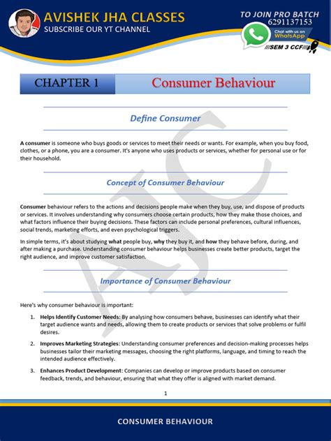 Consumer Behaviour Chapter 1 3 Pdf Consumer Behaviour Behavior