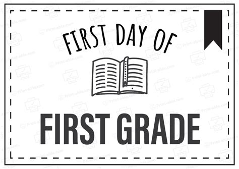 First Day Of First Grade Sign Printable Printablue