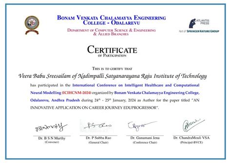 Sreesailam Veera Babu On Linkedin Icihcnm2024 Eduprogressor Bvcecodalarevu Nsrit