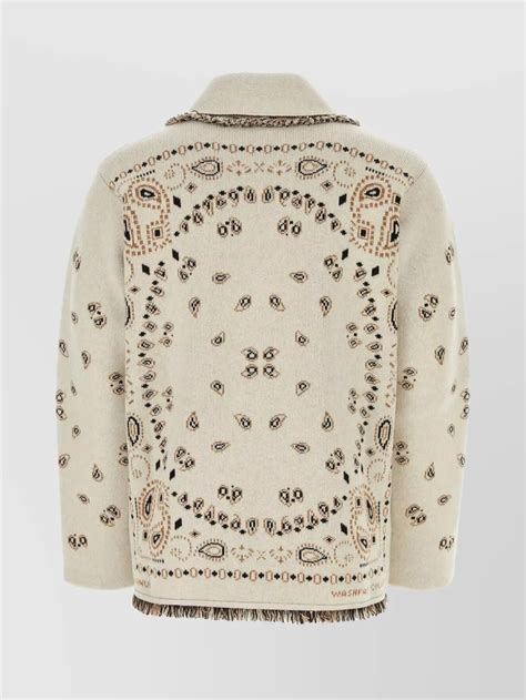 Alanui Bandana Jacquard Frayed Edge Cardigan In Multi Modesens