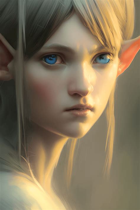 Highly Detailed Girl Elf Face · Creative Fabrica