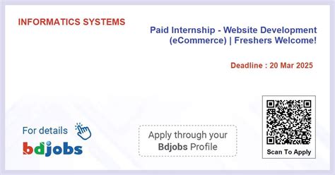 Paid Internship Website Development Ecommerce Freshers Welcome Informatics Systems