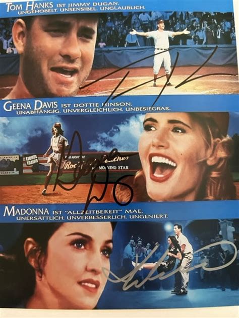 A League Of Their Own Cast Signed 8 X 10 Photo Tom Hanks Madonna