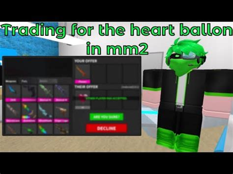 Trading For The Heart Ballon In Mm2 And Then Flipping The Trade Youtube
