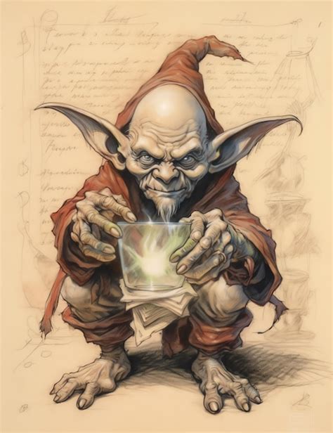Premium Ai Image Goblin Elf Fantasy Old Paper Junk Journal Digital Paper