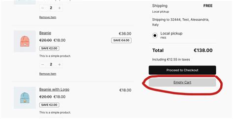 Woocommerce Custom Empty Cart Button