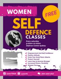 Women Self Defence Classes Template Postermywall