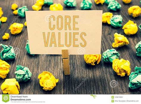 Handwriting Text Writing Core Values Concept Meaning Belief Person Or