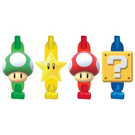 Nintendo Super Mario Bros Mushroom Blowout Noisemakers Greenyellow
