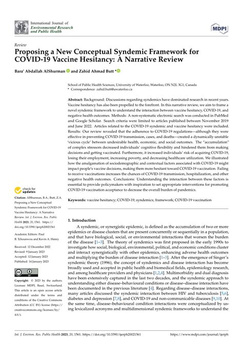 Pdf Proposing A New Conceptual Syndemic Framework For Covid 19