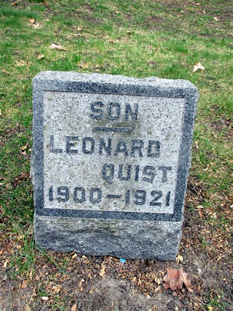 Leonard Quist 1900 1921 Monumento Find A Grave