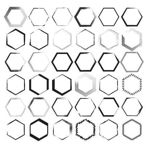 Premium Vector Collection Of Various Hexagon Outlines In Different