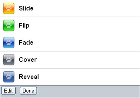 Dojox Mobile EdgeToEdgeList The Dojo Toolkit Reference Guide
