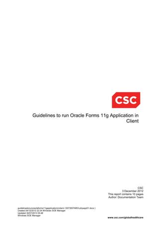 Guidelines To Run Oracle Forms G Application In Client PDF