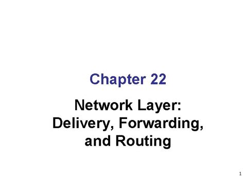 chapter 22 network layer delivery forwarding and routing
