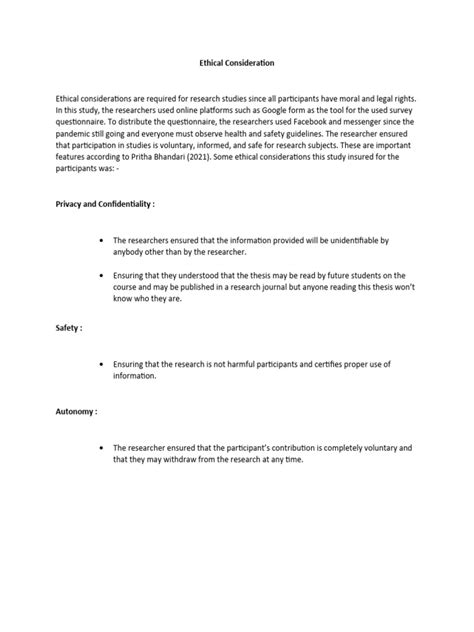 Ethical Consideration Pdf