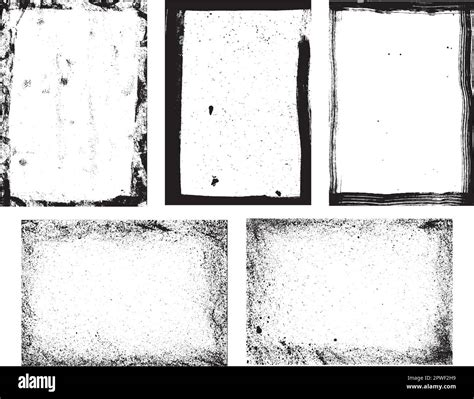 Set Of Frames With Different Textures Splashes Strokes And Worn