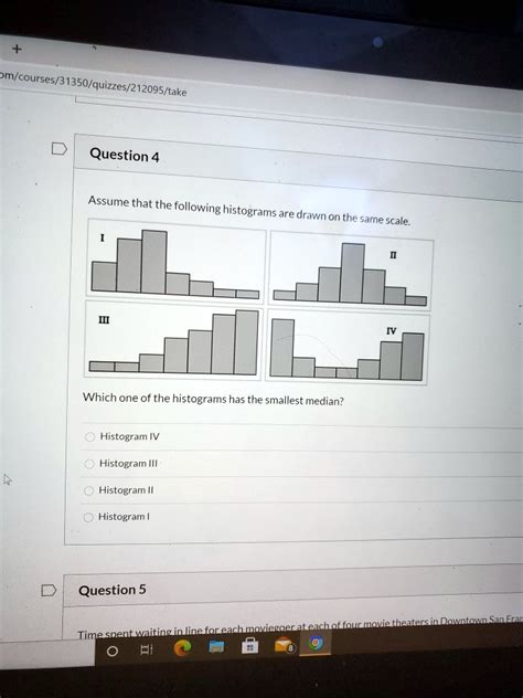 Solved Question 4 Assume That The Following Histograms Are Drawn On