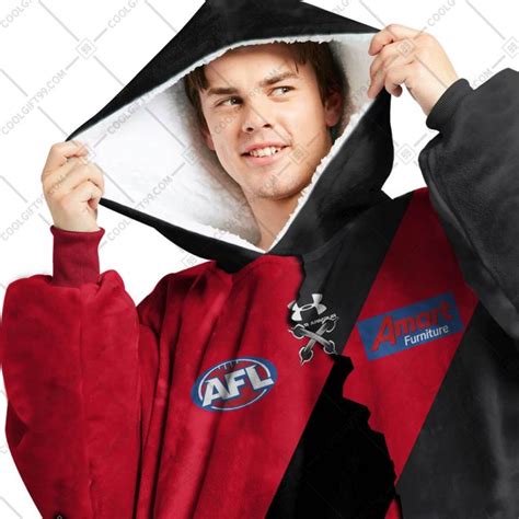 Afl Essendon Bombers Custom Name Number 2023 Mix Guernsey V2 Fleece Oodie