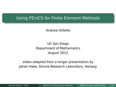 PDF Using FEniCS For Finite Element Methods DOKUMEN TIPS