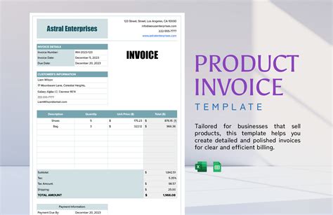 Product Templates In Excel Free Download
