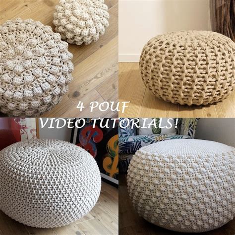 Knit Pouf Etsy
