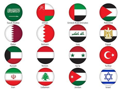 Premium Vector Flags Of Middle East Countries