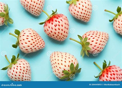 Pineberry A White Strawberry Cultivar On Pink Background Stock Image 284895043
