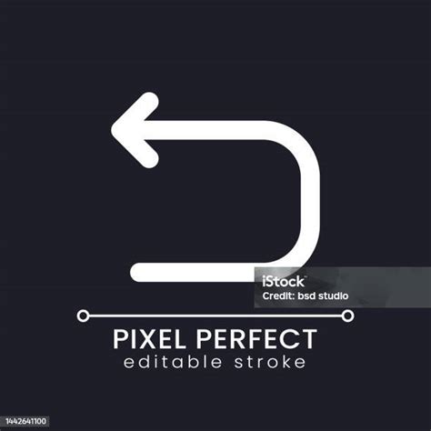 Backward Arrow Pixel Perfect White Linear Ui Icon For Dark Theme Stock Illustration Download