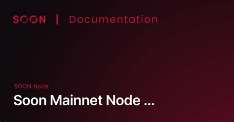 Soon Mainnet Node Setup Documentation