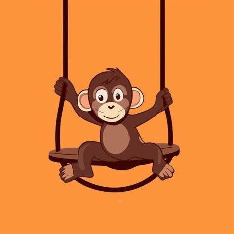 Premium Vector Monkey On The Monkey Ring Vector Art Illustration
