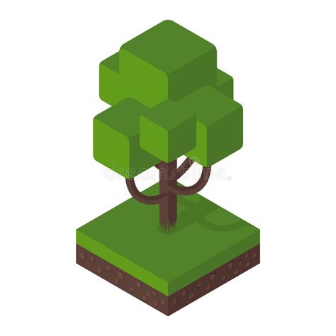 Isometric Tree Vector Illustration Stock Vector Illustration Of
