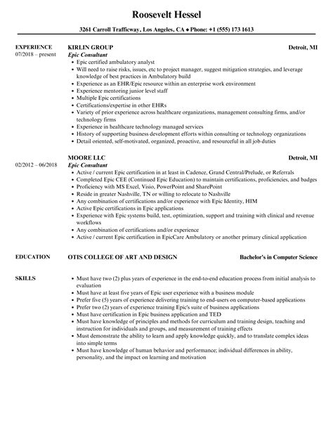 Epic Analyst Professional Summary On Sale