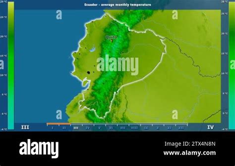 Average Temperature By Month In The Ecuador Area With Animated Legend English Labels Country