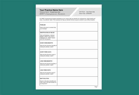 Rebt Consequences Analysis Worksheet Pdf Therapybypro