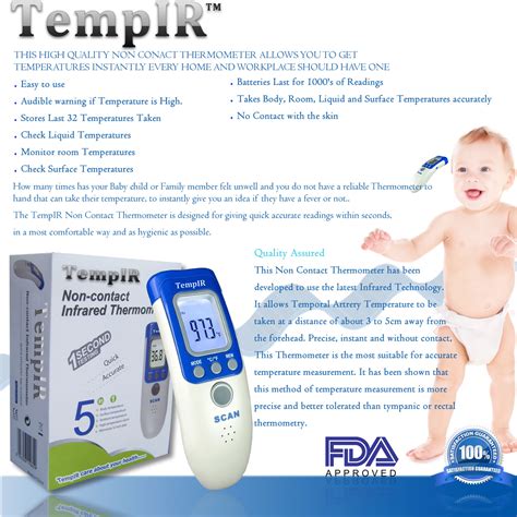 Clinical Infrared Body Temperature Digital Thermometer TempIR