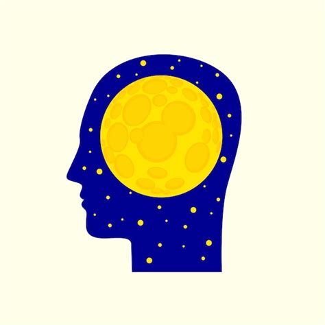 Premium Vector Poster With Moon In Human Head