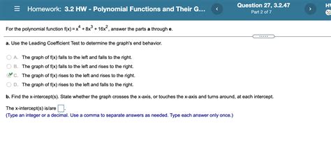 Solved Hl Iii Homework 3 2 Hw Polynomial Functions And