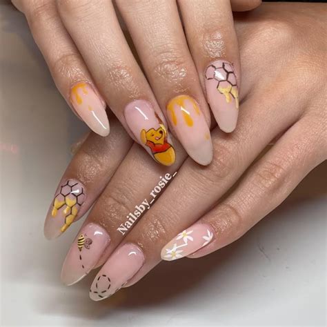 Winnie The Pooh Nails Lily Nails Disney Acrylic Nails Acrylic Nails