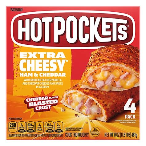 Hot Pockets Ham And Cheddar Cheese 17 Oz 17 Oz Vons