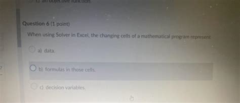 Solved In Excels Solver Tool The Target Cell Of A