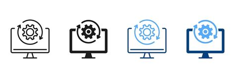 Upgrade Progress Symbol Collection Computer System Update Pictogram