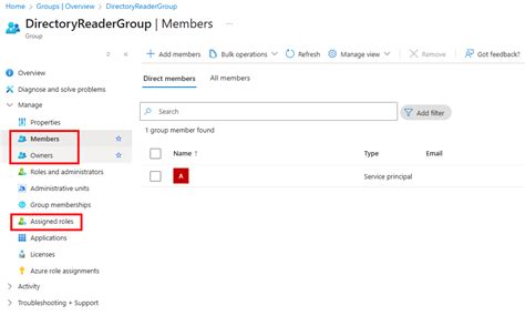 Microsoft Entra 그룹에 디렉터리 읽기 권한자 역할 할당 및 역할 할당 관리 Azure Sql Database