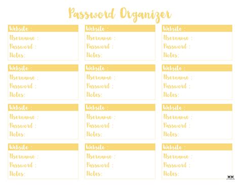 Password Logs And Trackers 25 Free Printables Printabulk